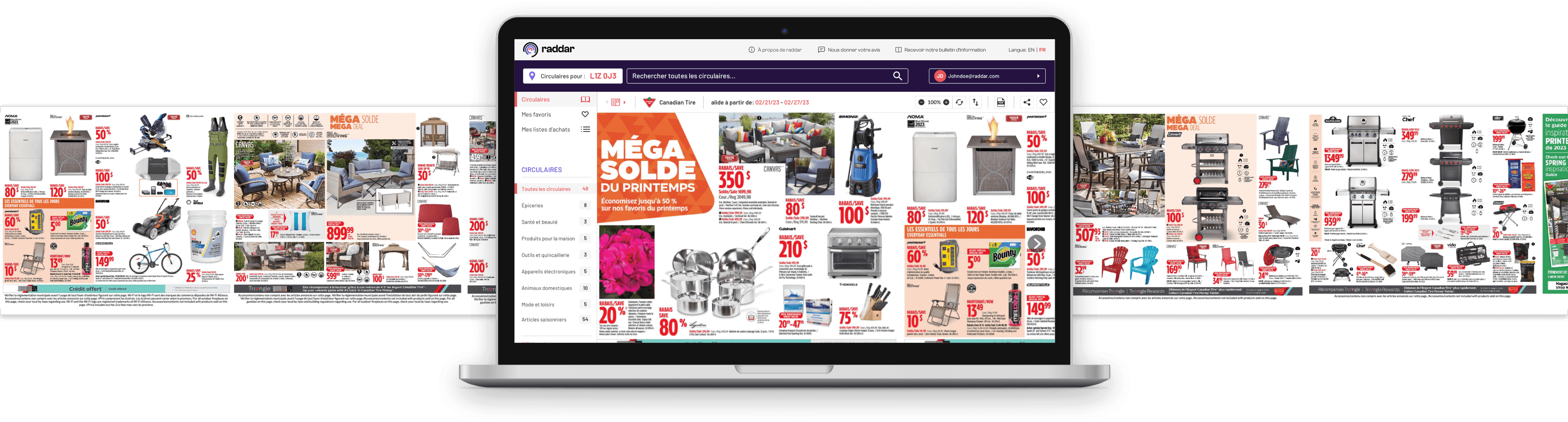 Raddar flyers on a Macbook Pro